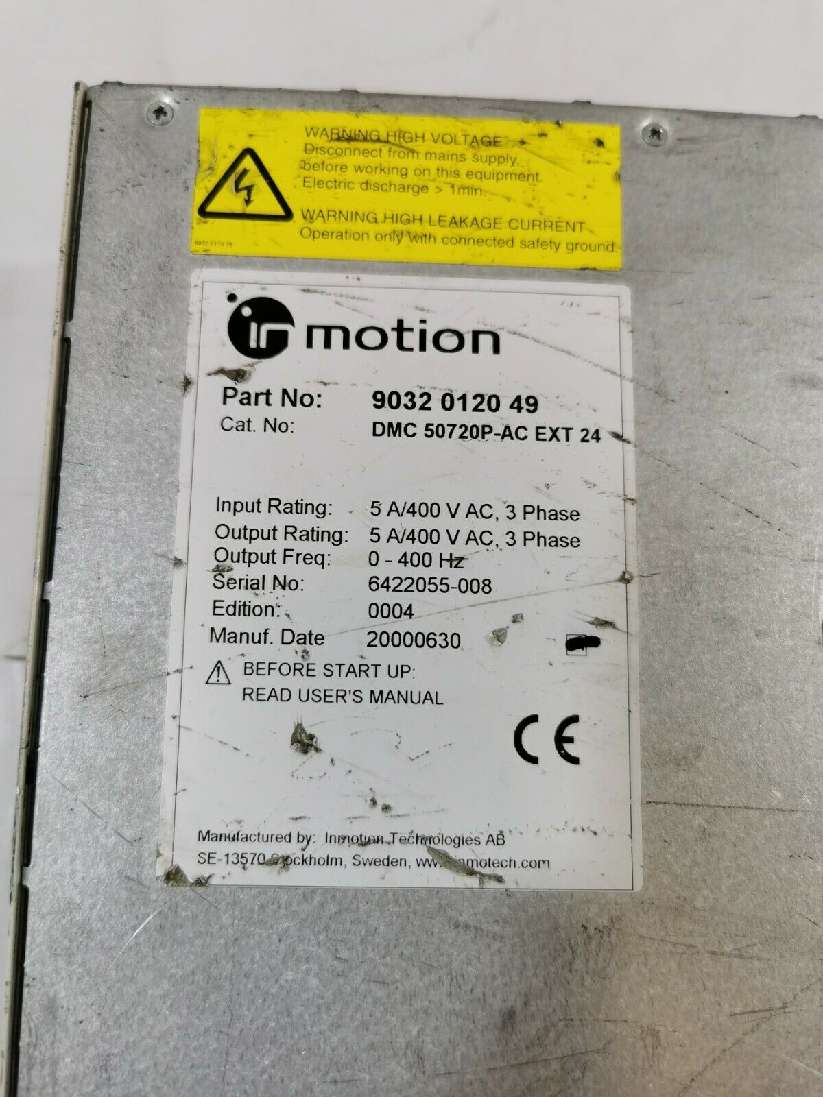 USED DMC 50720P-AC EXT 24 IN MOTION 9032 0120 49 - Orbit Surplus