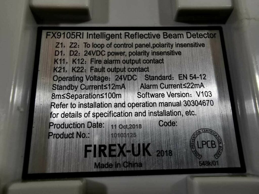 NEW LPCB FX9105RI Intelligent Reflective Beam Detector FIREX-UK - Orbit ...