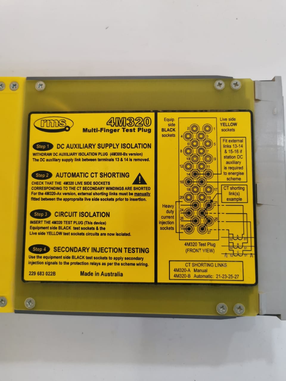 NEW RMS 4M320K4 BA TEST BLOCK SYSTEM 4M320-BA - Orbit Surplus