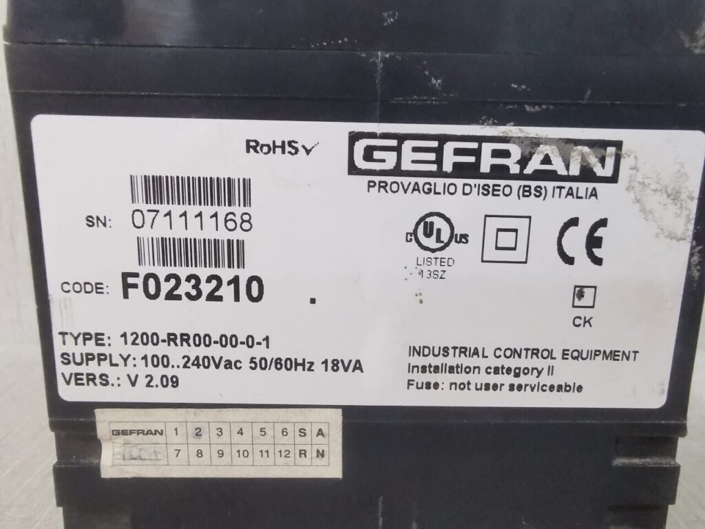 Used GEFRAN 1200-RR00-00-0-1 Temperature Compact Controller - Orbit Surplus
