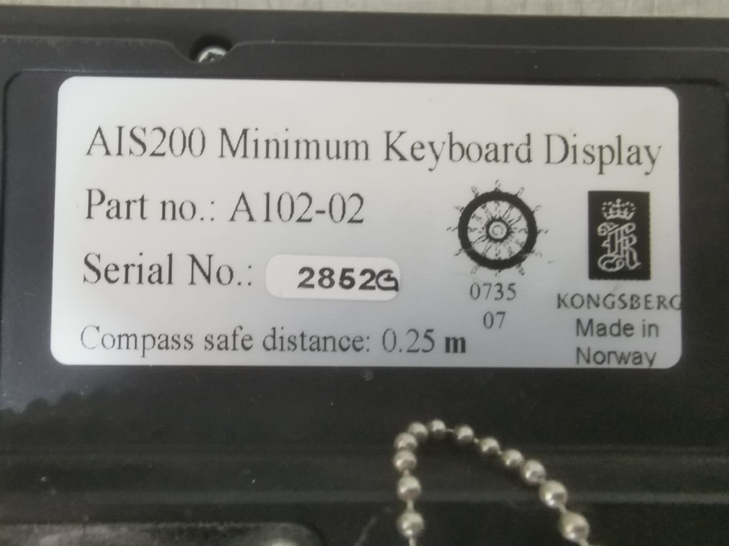 USED KONGSBERG A102-02 Minimum Keyboard Display AIS200 - Orbit Surplus