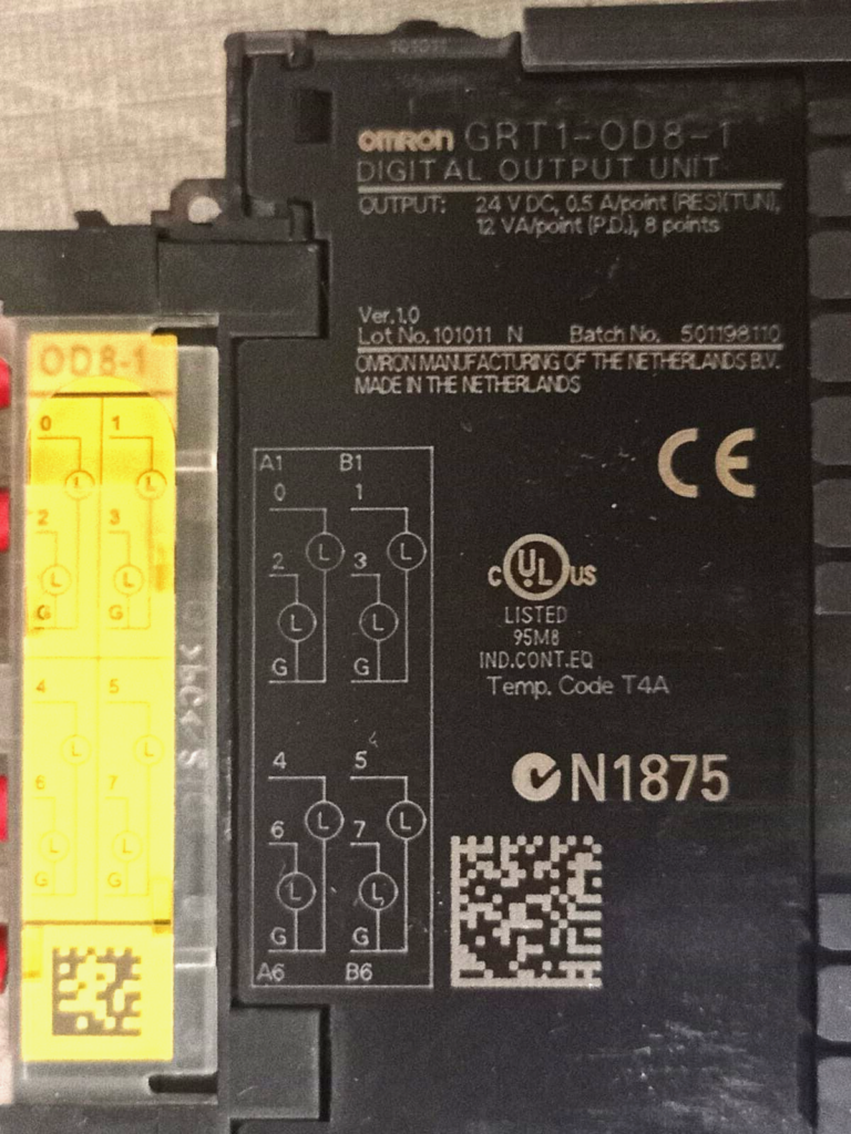Used Omron PLC module GRT1-OD8-1 digital Output unit 2 Pieces per Lot - Orbit Surplus