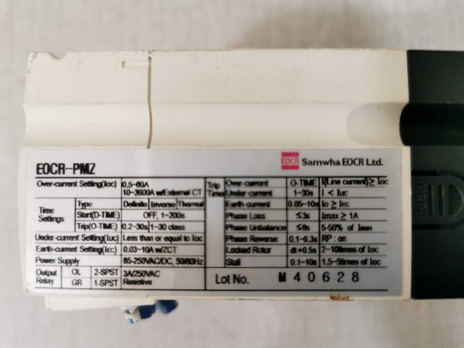 Used Samwha EOCRPMZ-WRDZ7WQ Motor Protection Relay/EOCR-PMZ M1 - Orbit Surplus