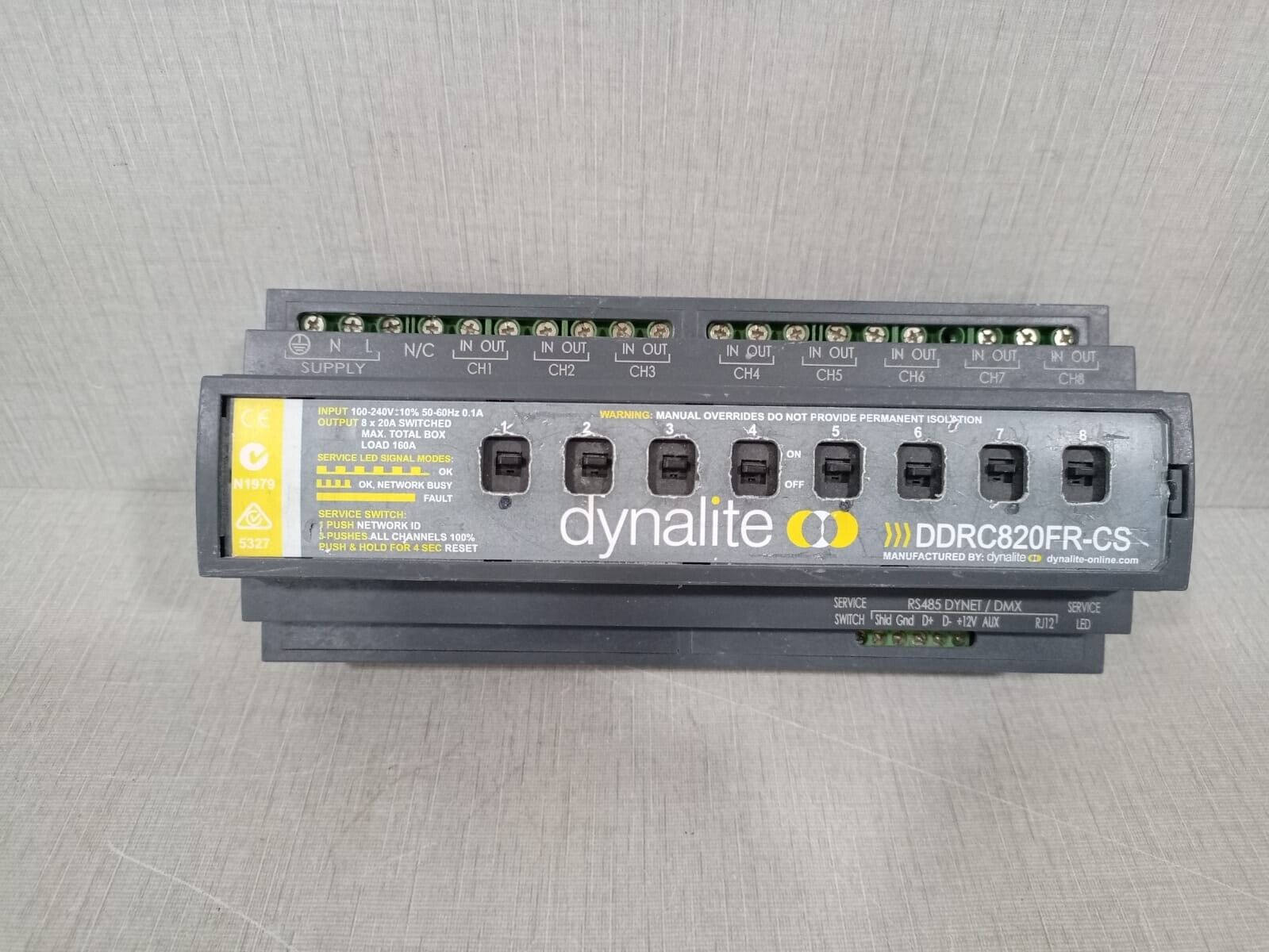 Used Dynalite DDRC820FR-CS Relay Controller - Orbit Surplus