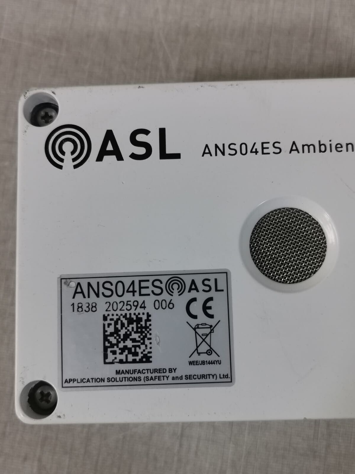 USED ASL ANS04ES AMBIENT NOISE SENSOR - Orbit Surplus