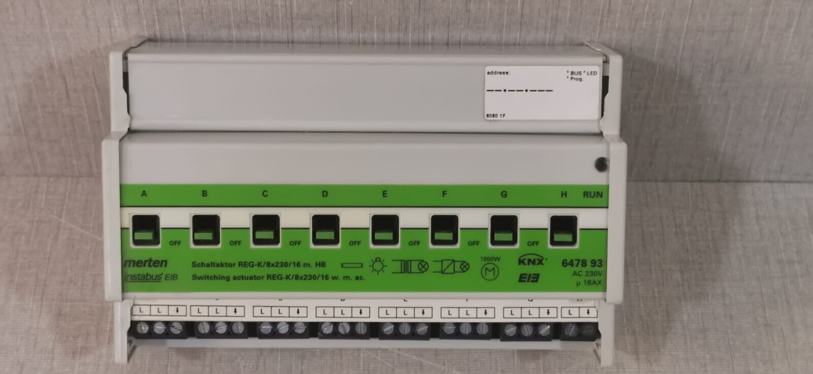 Merten KNX 648493 Switching Actuator REG-K/12x230/16 w. m. ac. Instabus ...