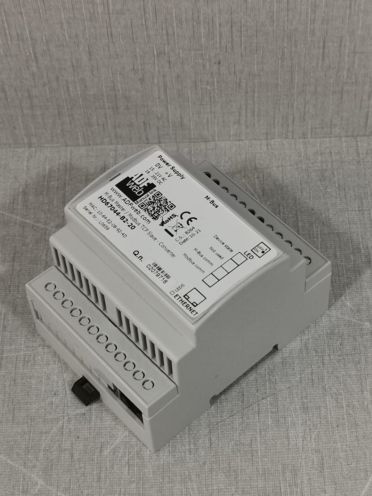 ADF WEB HD67044-B2-20 M-BUS MASTER/MODBUS TCP SLAVE-CONVERTER - Orbit ...