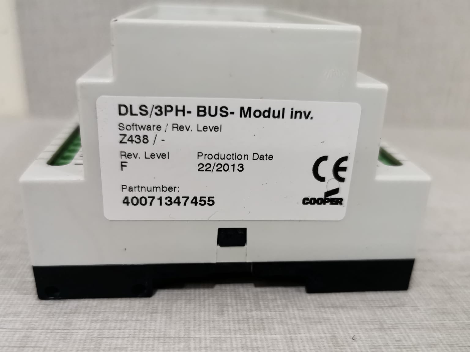 Used COOPER DLS/3PH-BUS-Modul Inv. 400 71 347 455 Z438 REV.F W/o Label ...