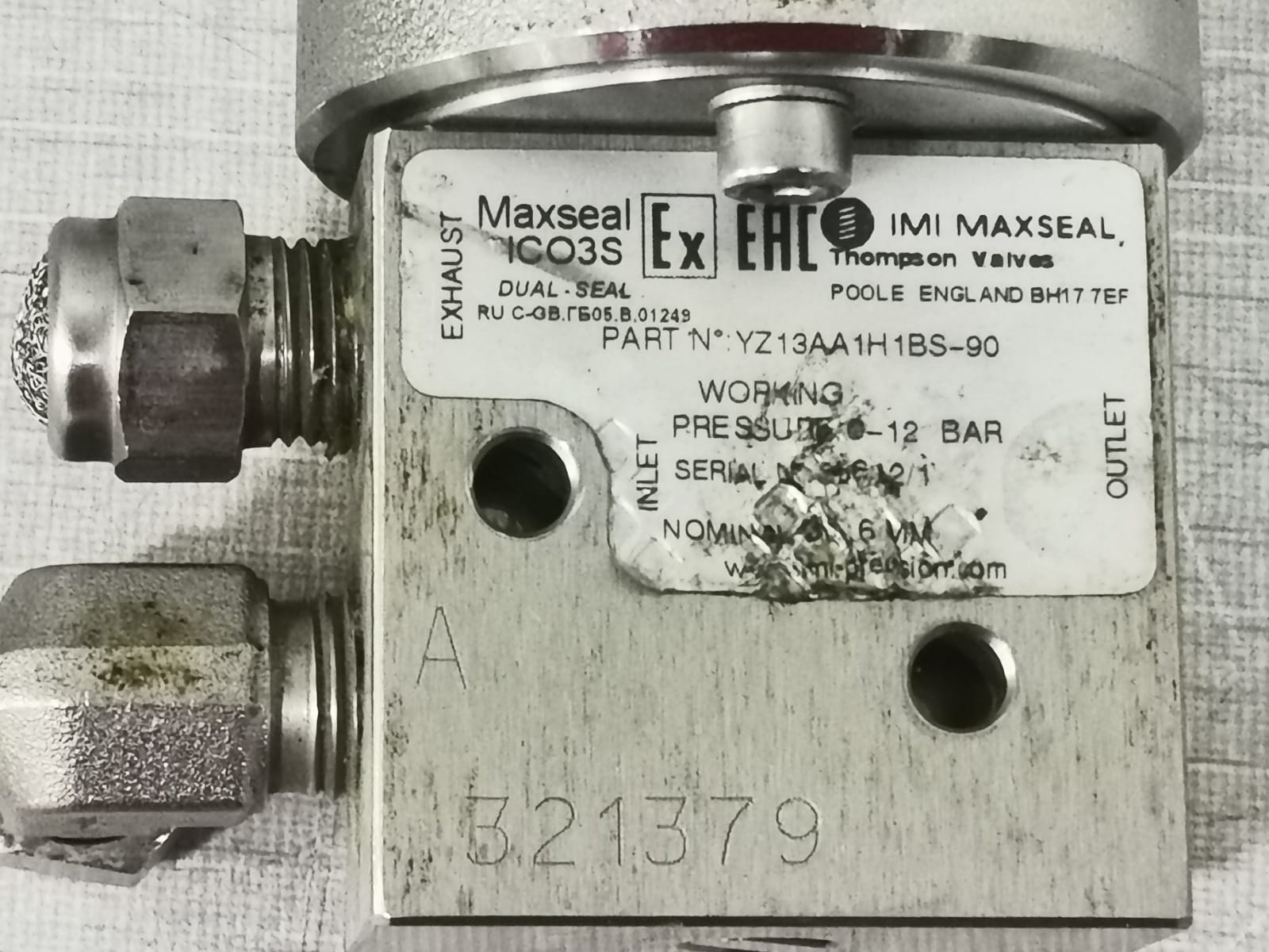 Used IMI MAXSEAL ICO3S YZ13AA1H1BS-90 THOMPSON VALVES - Orbit Surplus