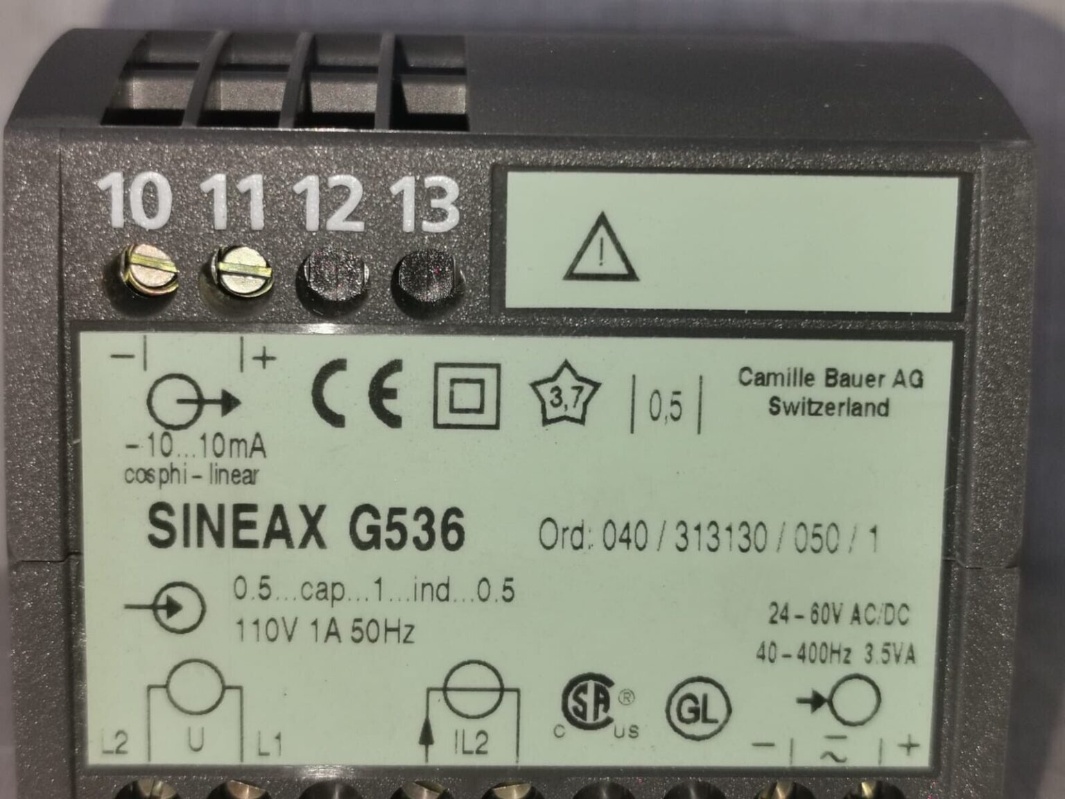 CAMILLE BAUER AG SINEAX G536 Power Factor Transducer - New Without Box ...