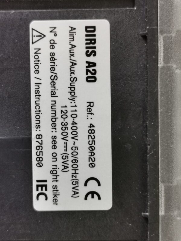 USED SOCOMEC DIRIS A20 48250A20 POWER METER + RS 485 JBUS/MODBUS ...