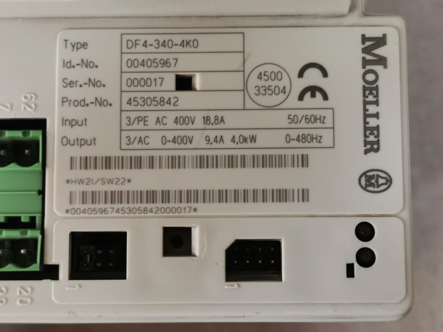 Used Moeller DF4-340-4K0 Frequency Converter- Without Any Accessories ...