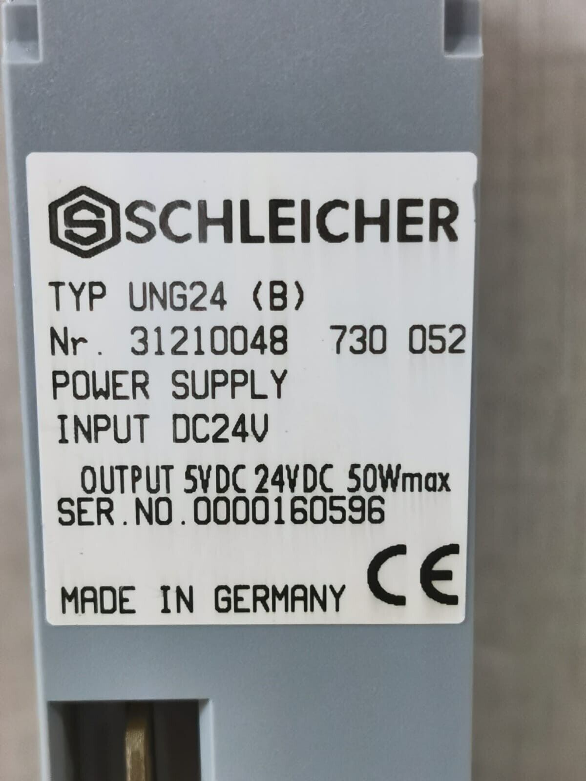Used UNG24 SCHLEICHER UNG24 (B) Power Supply Module 31210048 - Orbit Surplus