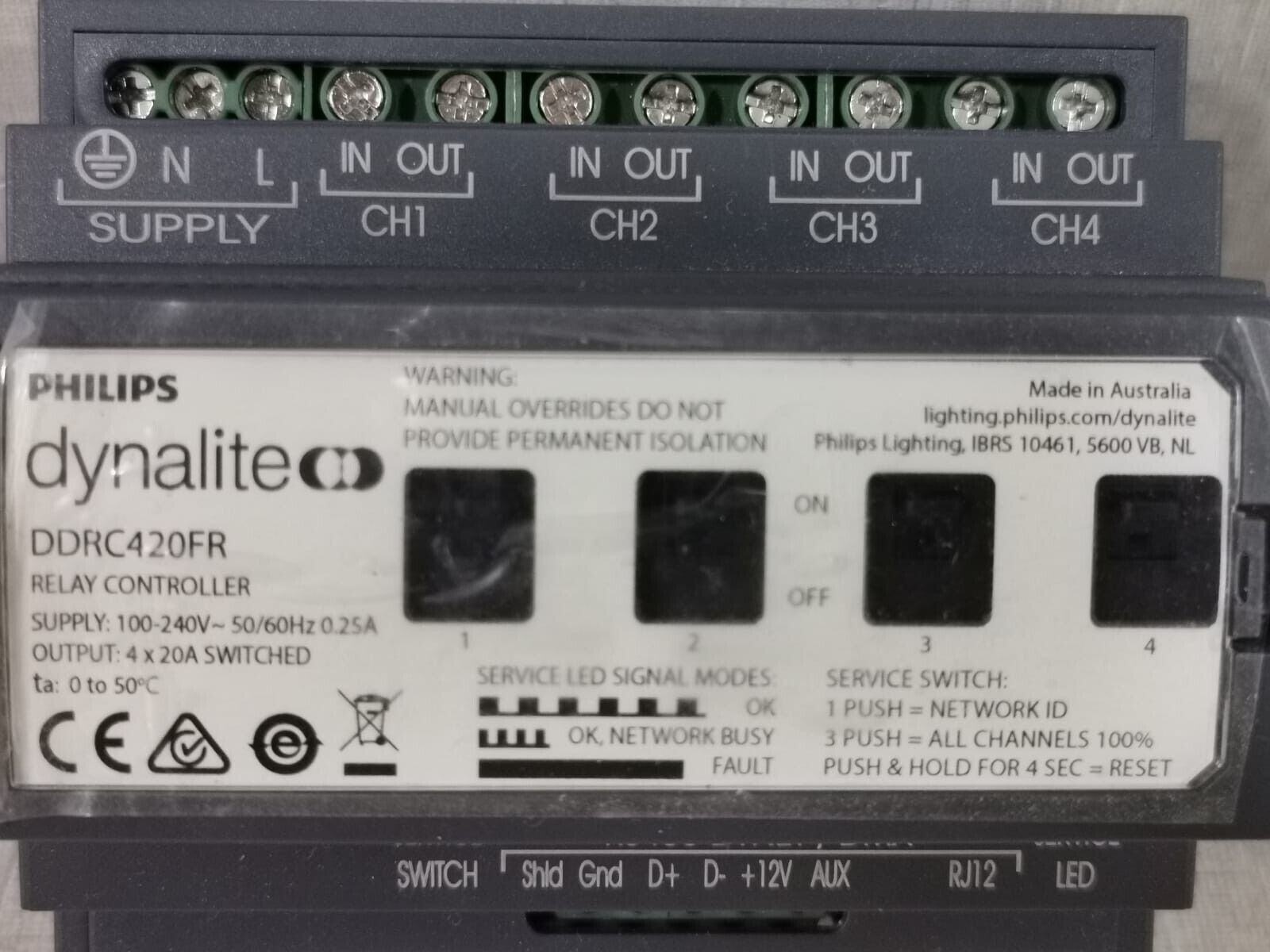 PHILIPS DYNALITE DDRC420FR RELAY CONTROLLER - NEW WITH OLD BOX - Orbit ...