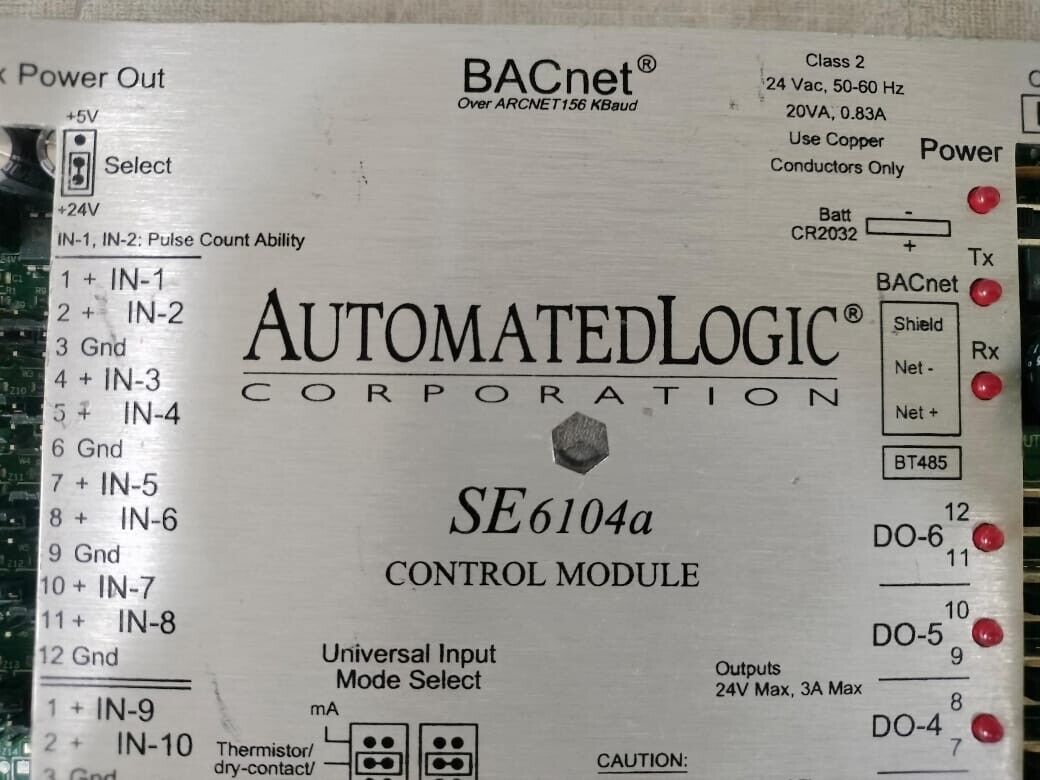 USED AUTOMATED LOGIC CORP. SE6104A CONTROL MODULE - TRIED & TESTED ...
