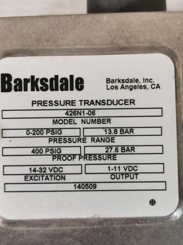 USED Barksdale 426N1-06 Pressure Transducer - Orbit Surplus