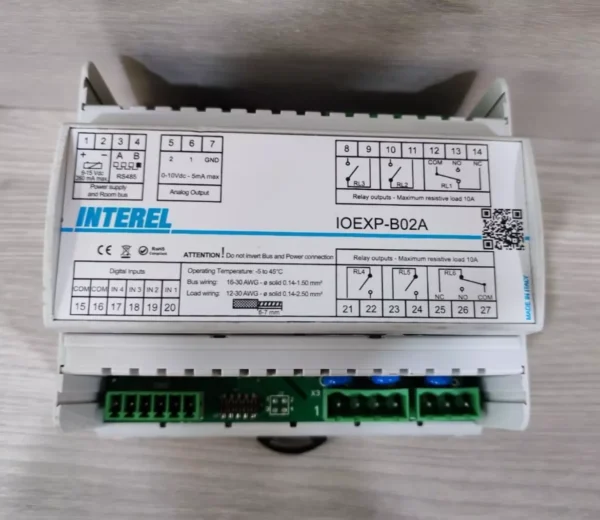 USED INTEREL IOEXP-B02A room control unit load wining 12-30 AWG ...