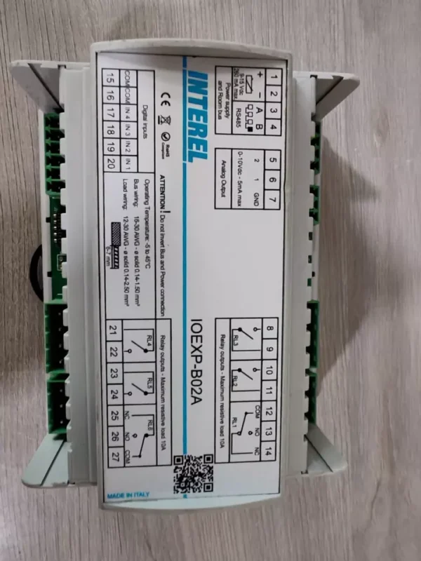 USED INTEREL IOEXP-B02A room control unit load wining 12-30 AWG ...